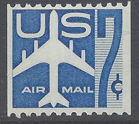 Scott C52 7c Silhouette of Jet Aircraft Coil Single 1958 Mint NH / HipStamp