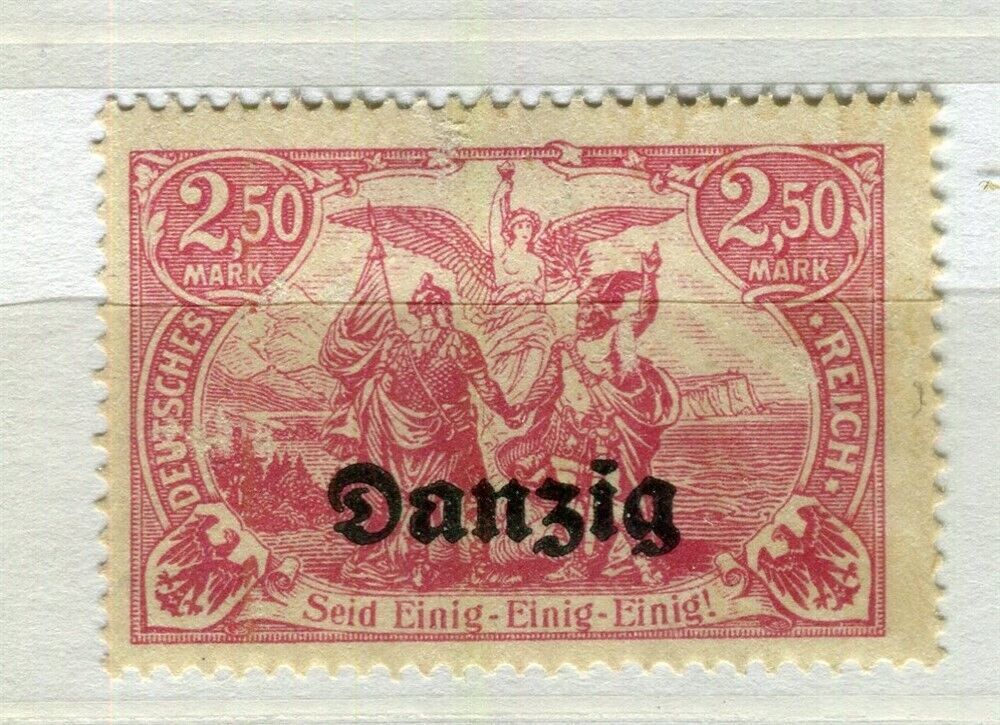 DANZIG; 1920 early Pictorial First issue fine Mint hinged 2.50M. value ...