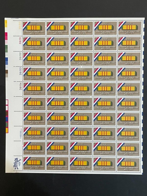 1979 stamp sheet honoring Vietnam Veterans, Sc# 1802 | United States ...