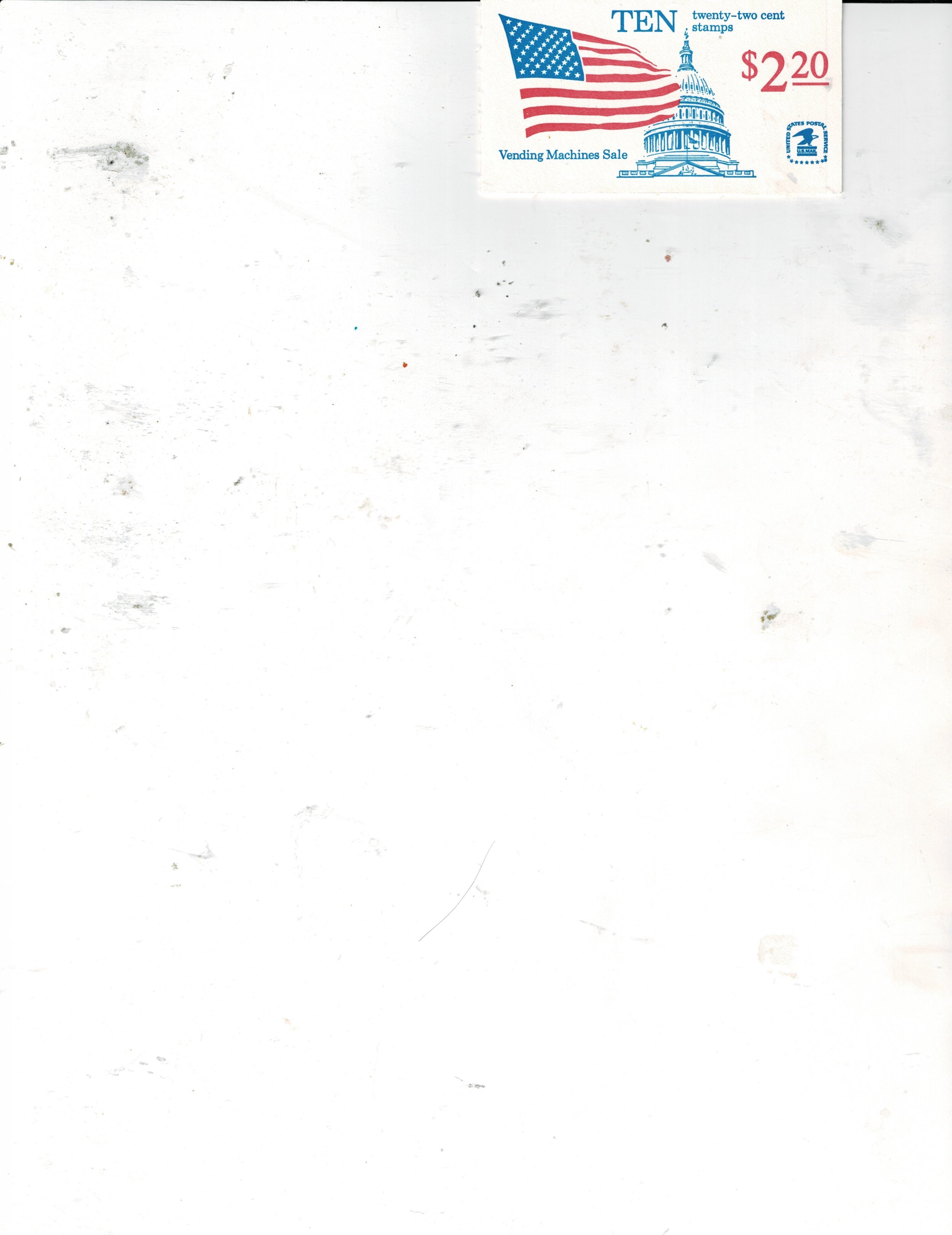 Flag over Capital 22c US Postage Booklet of 10 stamps BK145 #2116a VF ...