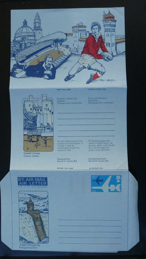 dam and rugby aerogramme Great Britain ref 98274 | Great Britain, Stamp ...