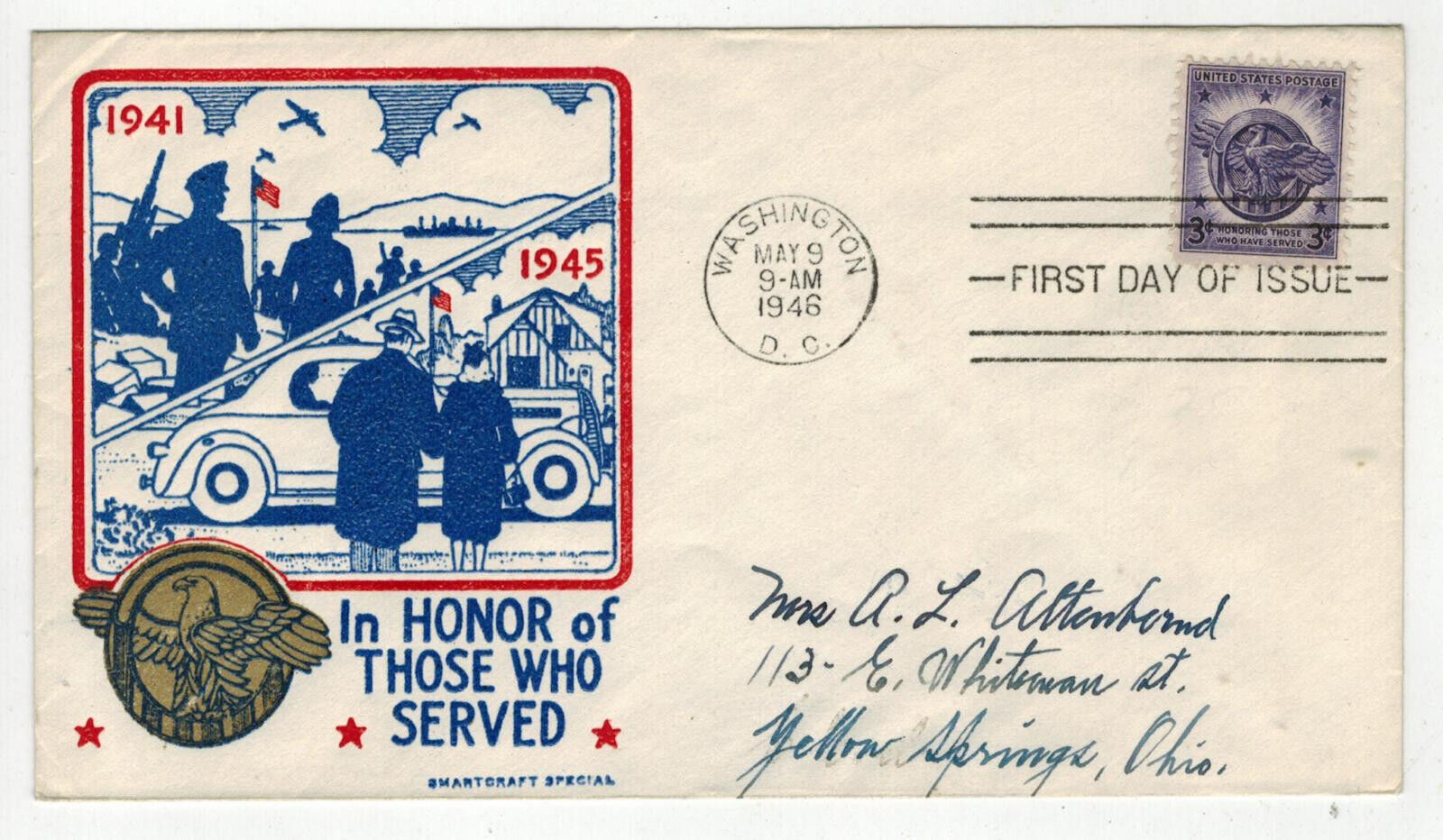 WW2 Patriotic Honorable Discharge WAR Service Button 940-31 Smartcraft ...