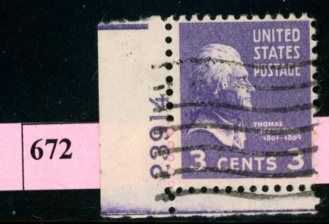 PKStamps - USA - 807 - Used - Plate Number Single #21-672 | United ...