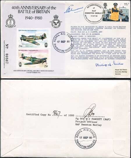 C79c 40th Ann of RAF Swanton Morley Signed by PJ Miller and George ...