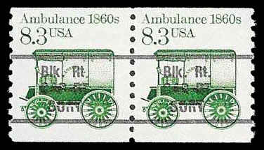 PCBstamps US #2231 Coil Pair(=)16.6(2x8.3c)Ambulance, (CAR-RT/SORT ...