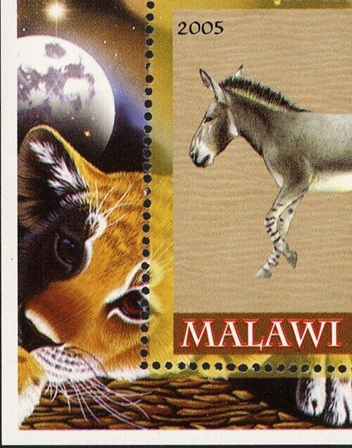 Donkey Stamp Animals of Africa Mammals Equus Africanus Souvenir Sheet ...