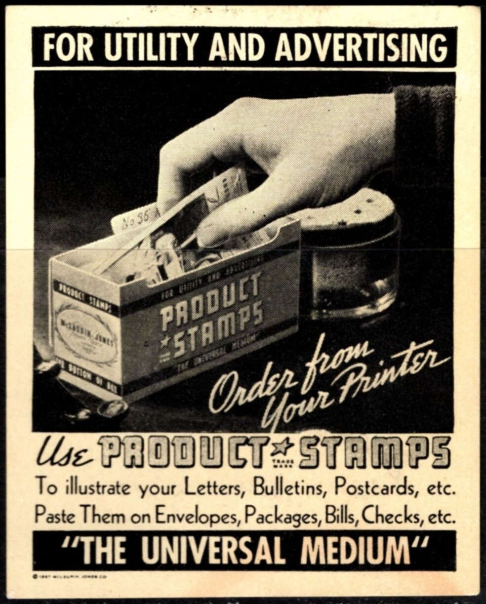 Vintage US Poster Stamp Utility Advertising Use Product Stamps ...