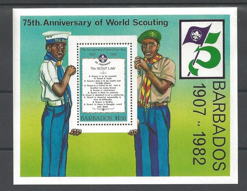 1982 Barbados Boy Scouts 75th anniversary SS | Caribbean - Barbados ...
