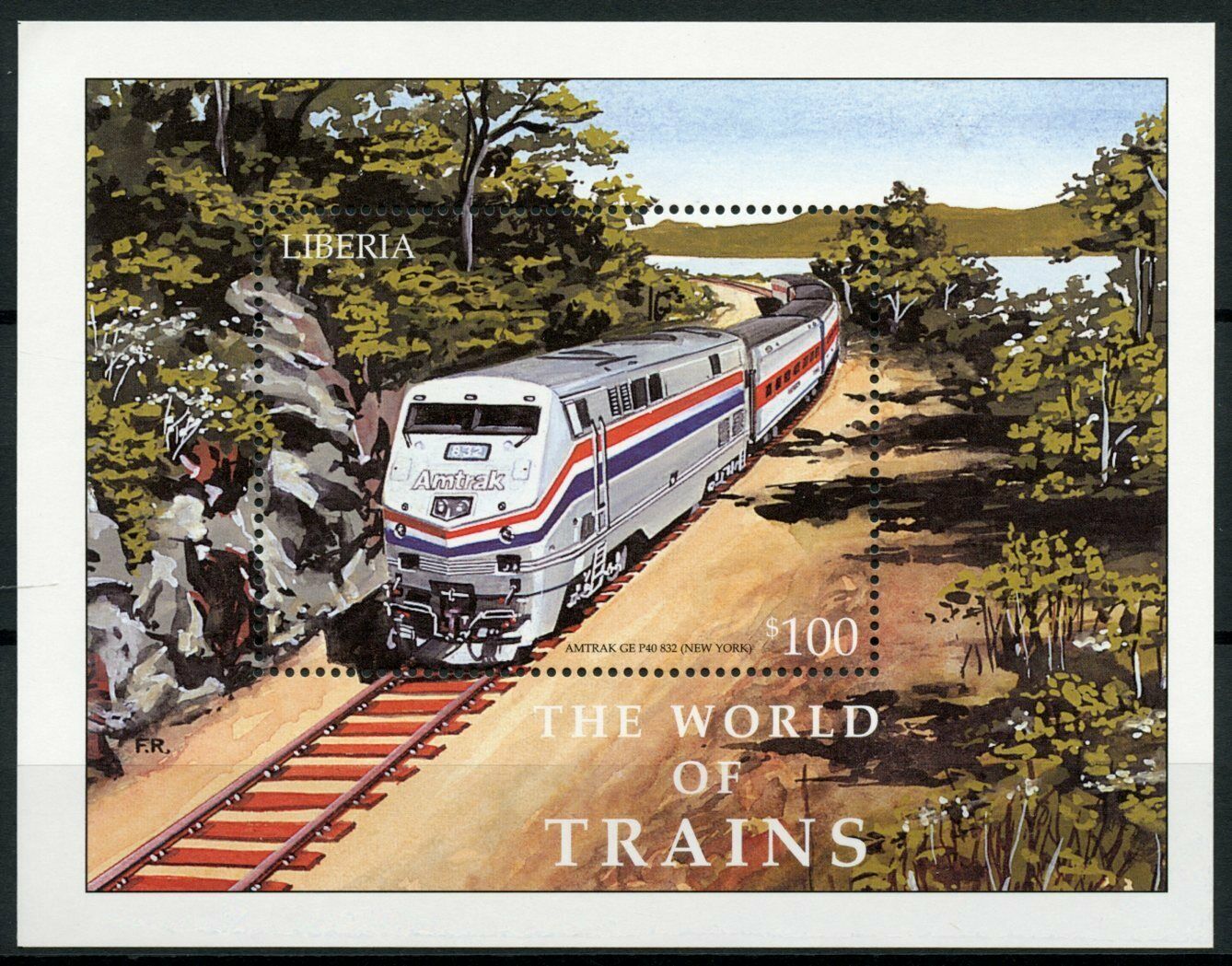 Liberia Trains of World Stamps 2003 MNH Amtrak Railways Rail 1v S/S ...