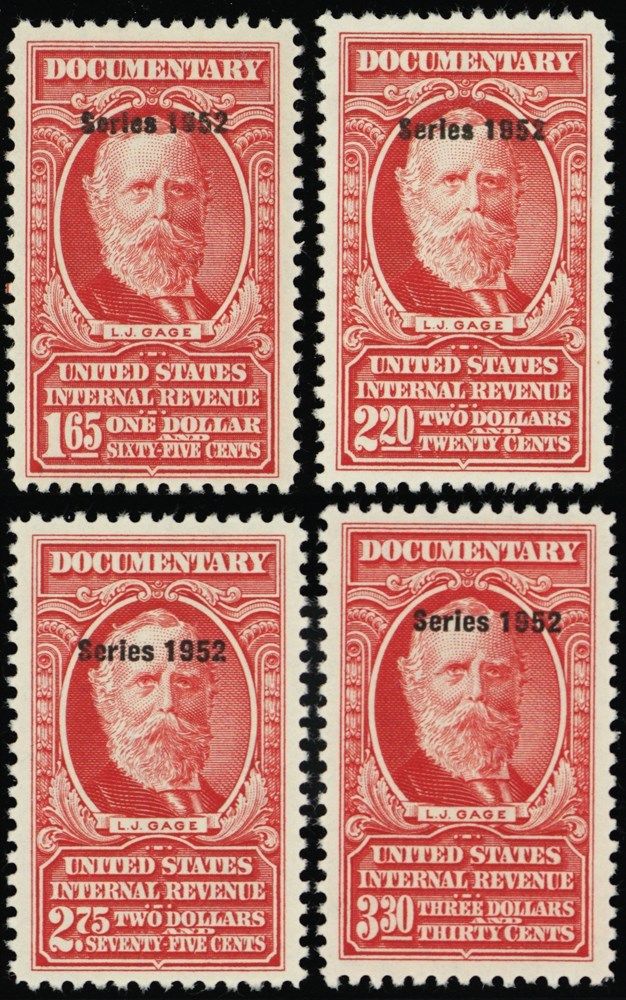 R601, 03, 04, 06, Mint VF OG LH Documentary Stamps Cat $750.00 - Stuart ...