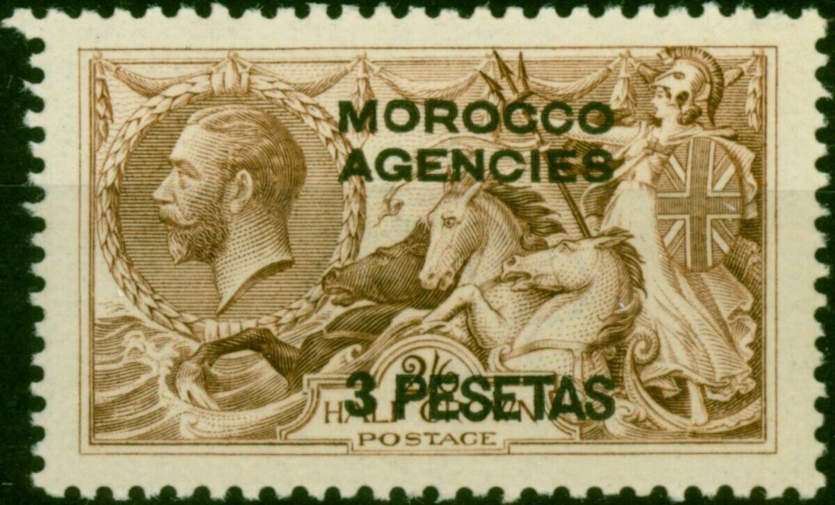 Morocco Agencies 1926 3p on 2s6d Chocolate Brown SG142 Fine & Fresh LMM ...