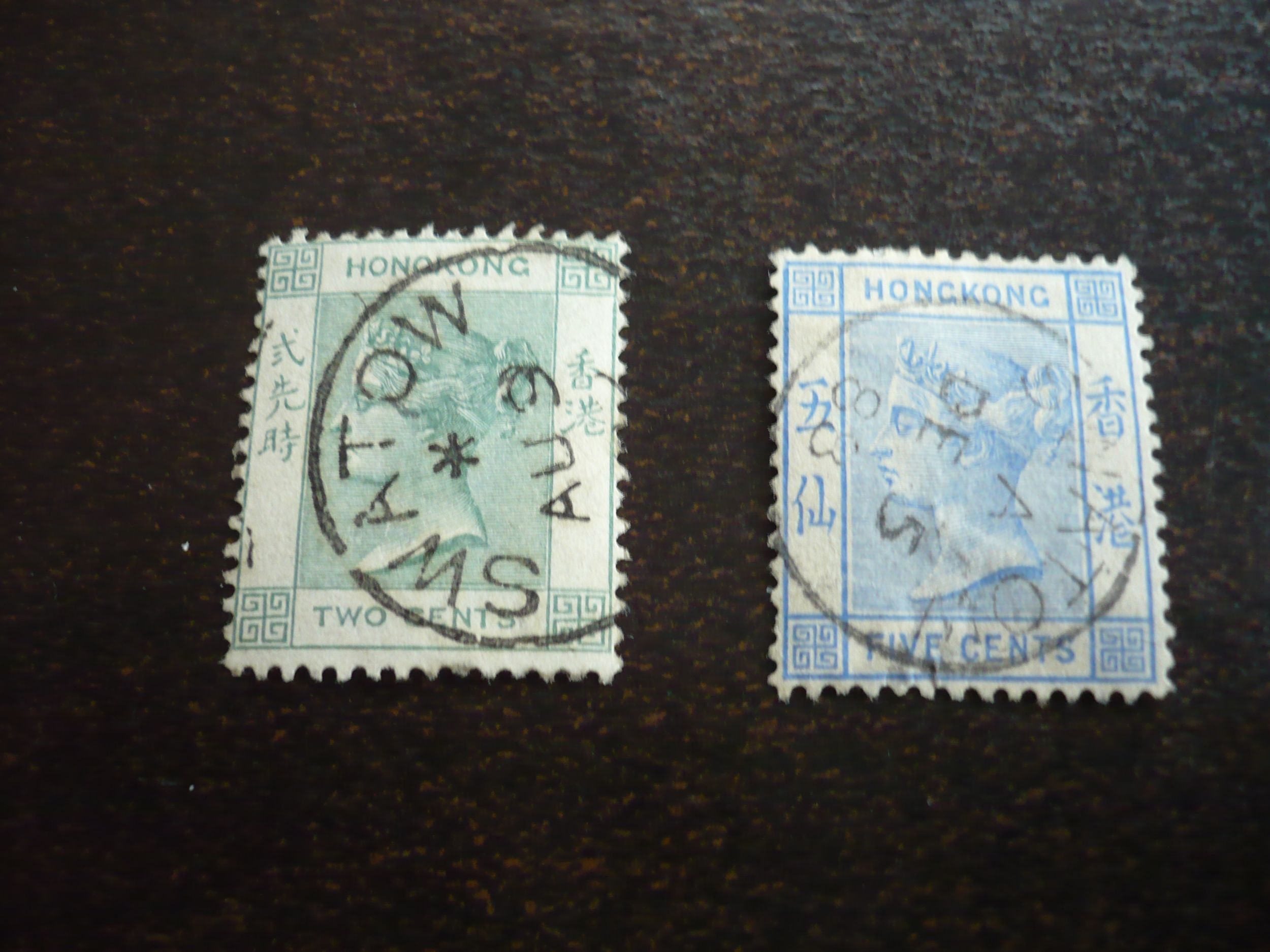 Stamps - Hong Kong (Swatow) - Scott# 37,40 - Used Part Set of 2 Stamps ...