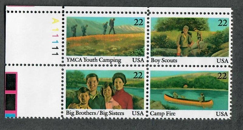 2160 - 2163 International Youth Year MNH Plate Block UL | United States ...