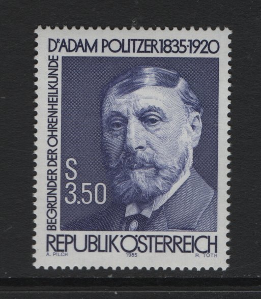 Austria #1326 MNH 1985 physician Adam Politzer | Europe - Austria ...