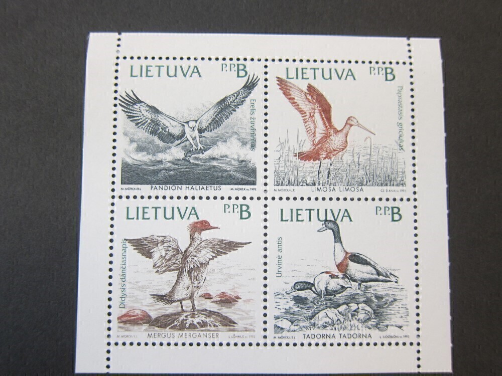 Lithuania 1992 Sc 430a bird set MNH | Europe - Lithuania, General Issue ...