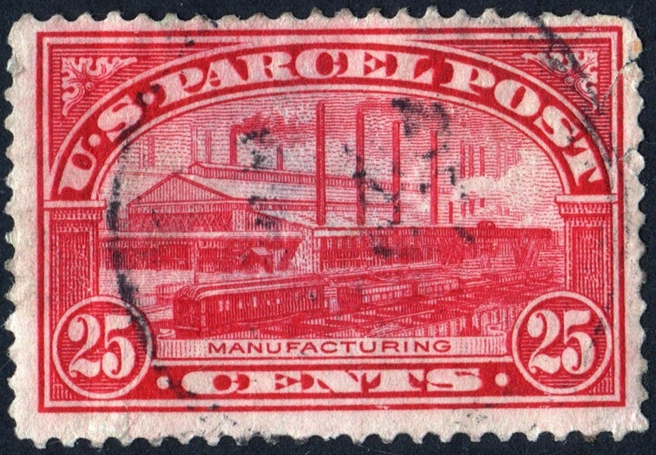 SC#Q9 25¢ Parcel Post: Manufacturing (1913) Used/Thin | United States ...