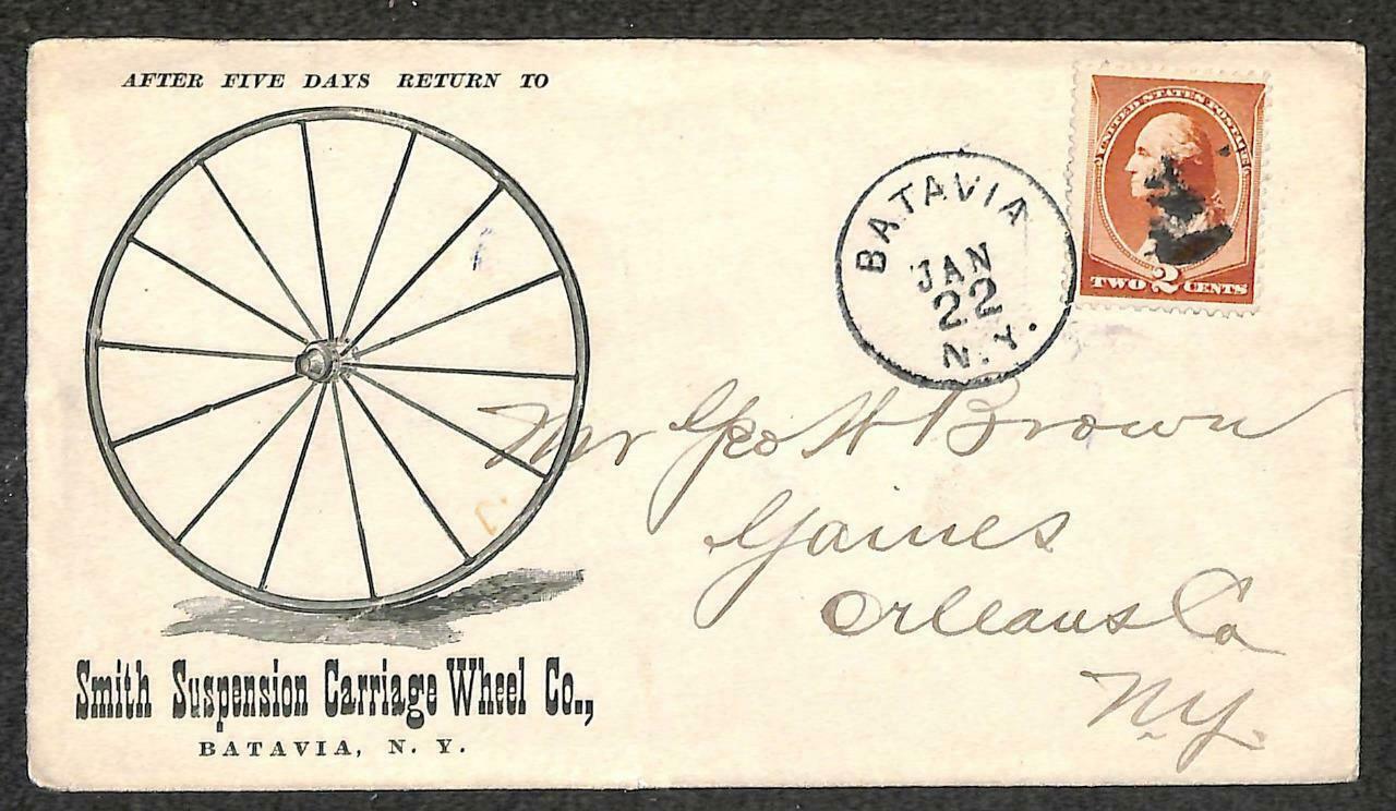 USA #210 Stamp Batavia New York Smith Suspension Carriage Wheel AD ...