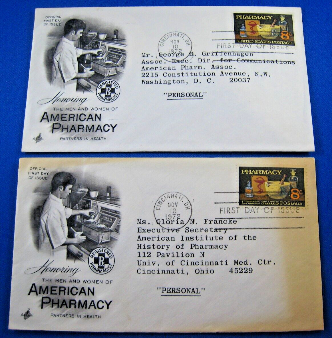 United States 1972 - Scott #1473 - 2 Fdcs - Pharmacy | United States ...
