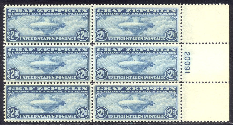 U.S. #C15 CHOICE Mint VF/XF NH Plate Block w/ Cert - 1930 $2.60 Graf ...
