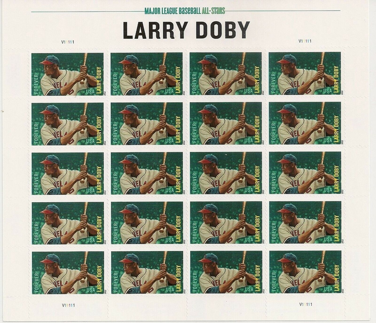 Larry Doby Hall of Famer Sheet 20 - Stamps Scott 4695 | United States ...