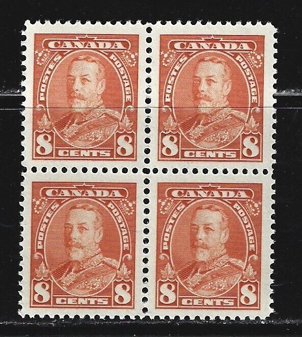 Canada - #222 - 8c King George V Pictorial Issue Block (1935) MNH ...