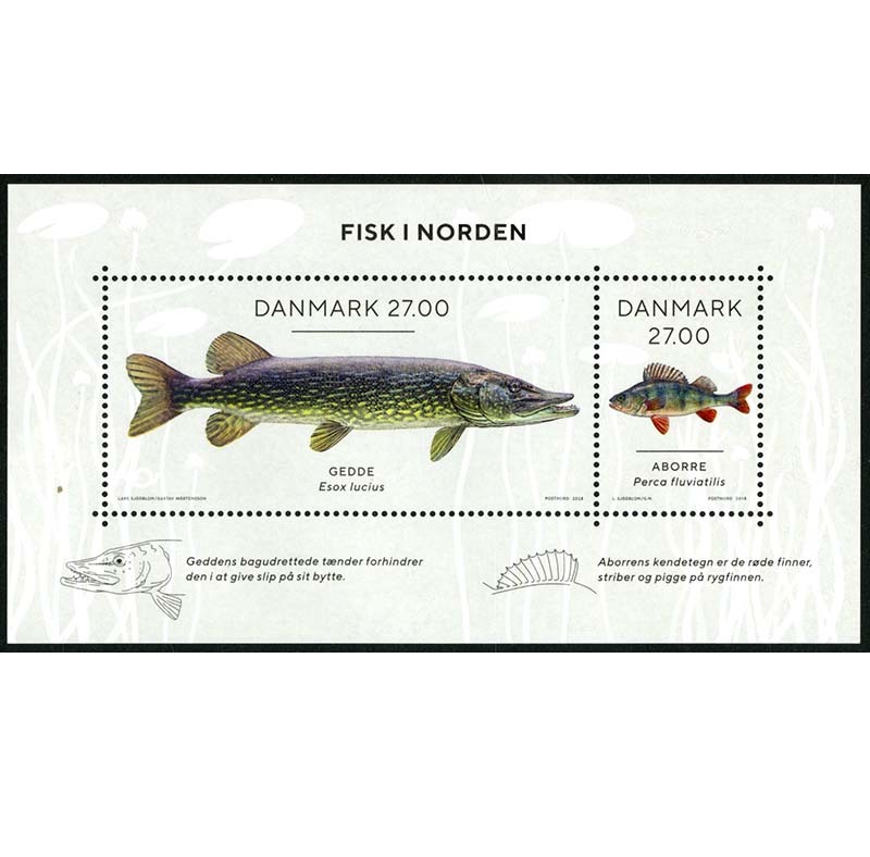 Stamps of Denmark 2018 - Mini ark - Fisk i Norden. | Europe - Denmark ...