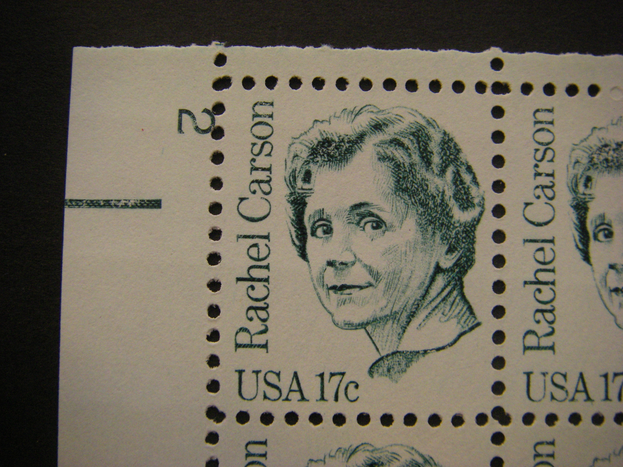 Scott 1857, 17c Rachel Carson, PB4 #2 Matched Set, MNH Great Americans ...