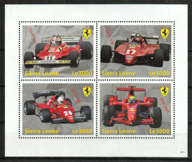 Sierra Leone Stamp - Ferrari Race Cars Stamp - NH | Africa - Sierra ...