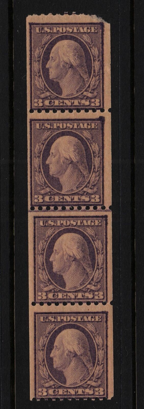 1917 Sc 489 rotary coil MNH line pair - strip of 4, CV $70 for pair ...