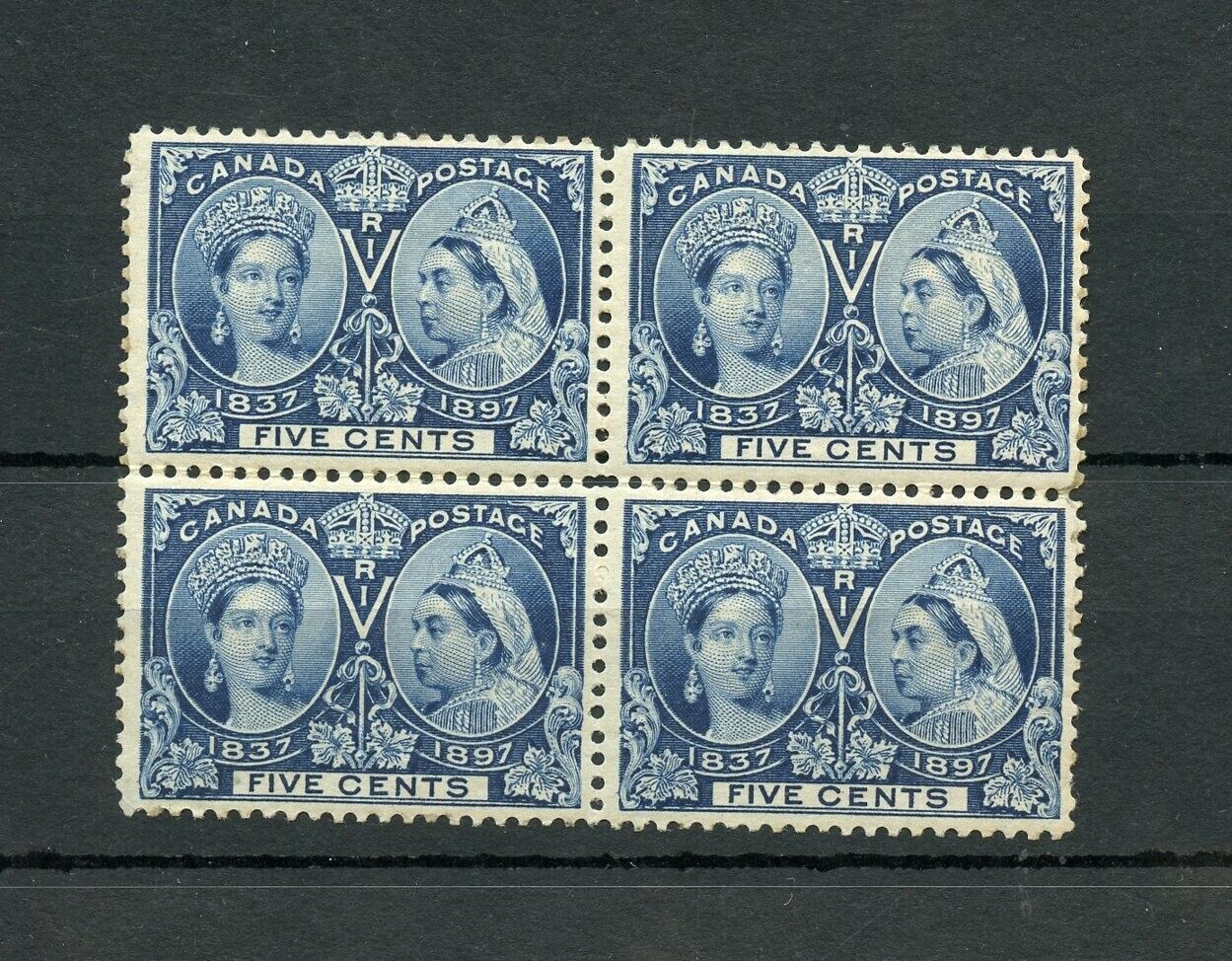 Canada 5c Jubilee Queen Victoria Scott #54 Block NH LRT COR GUM ...