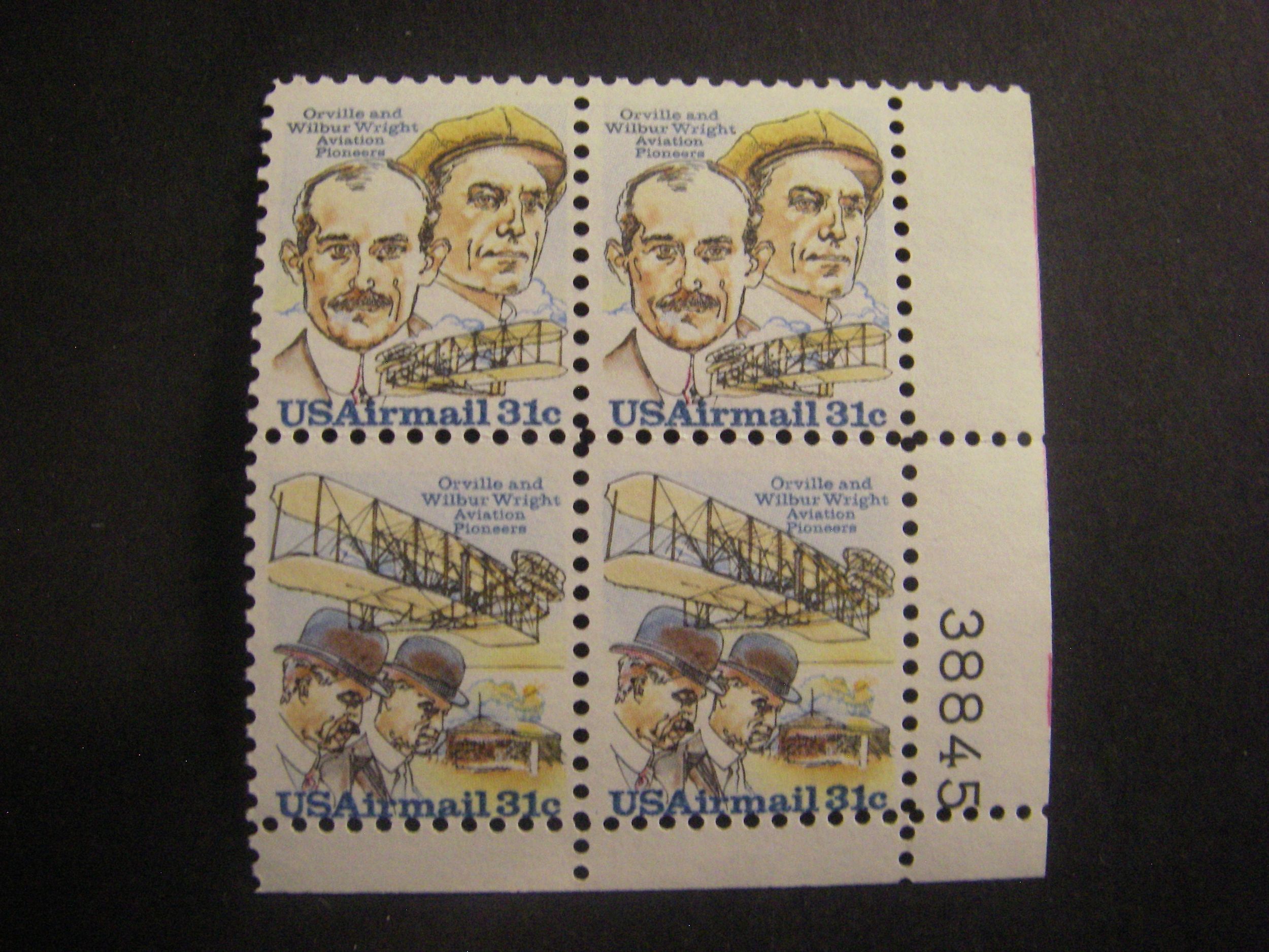 Scott C91-C92 or C92a, 31c Wright Brothers, PB4 #38845 LR, MNH Airmail ...