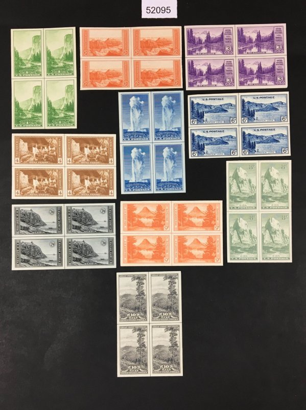 US Stamps # 756-765 NO GUM as Issued Center Line Blocks LOT #52095 ...