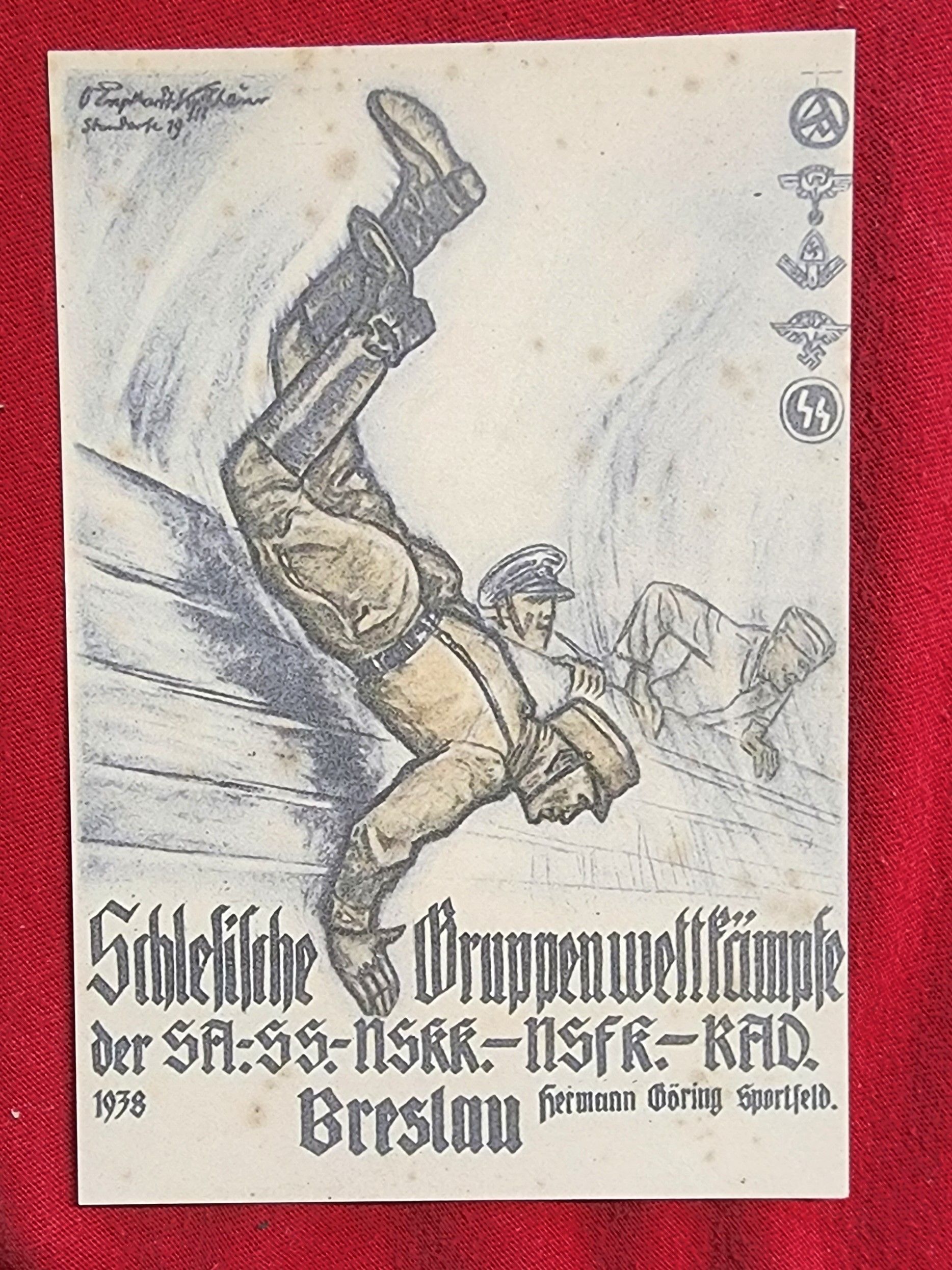 Nazi Germany Propaganda postcard SS SA NSKK Training Third Reich WWII ...