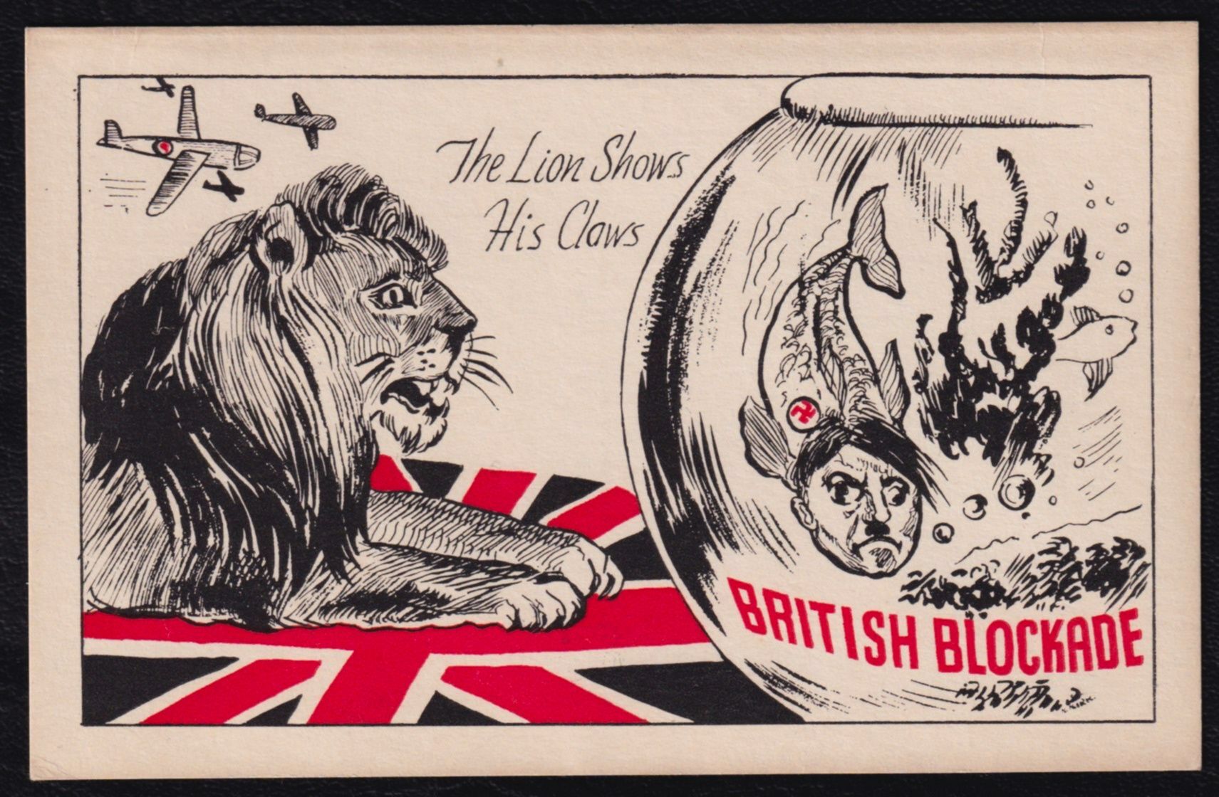 Great Britain 1940's WWII Nazi Propaganda Mint Postcard - Lion shows ...