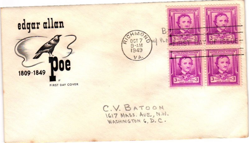 #986 Edgar Allan Poe – House of Farnam Cachet EV22 | United States ...