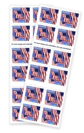 Mix and match 3 flag forever stamps, 100pcs each, total 300 stamps ...
