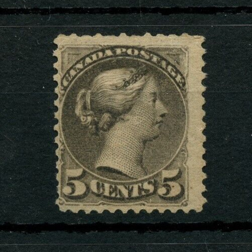 ?#42 FIVE cent Small Queen, OFFSET, FINE no gum Canada mint | Canada ...