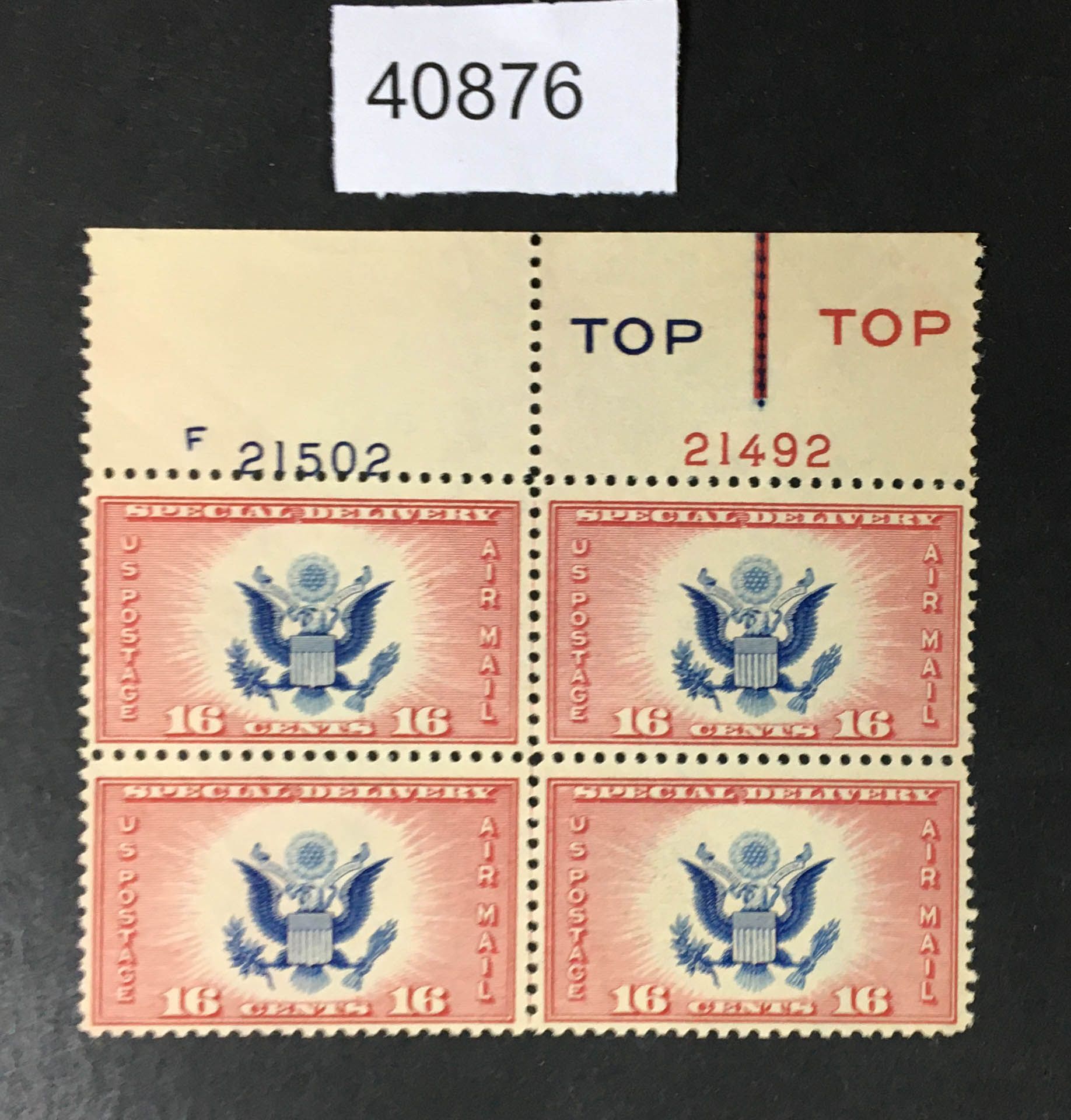 US Stamps # CE2 Type 3 Plate Block of 4 Mint OG NH $145 LOT #40876 ...