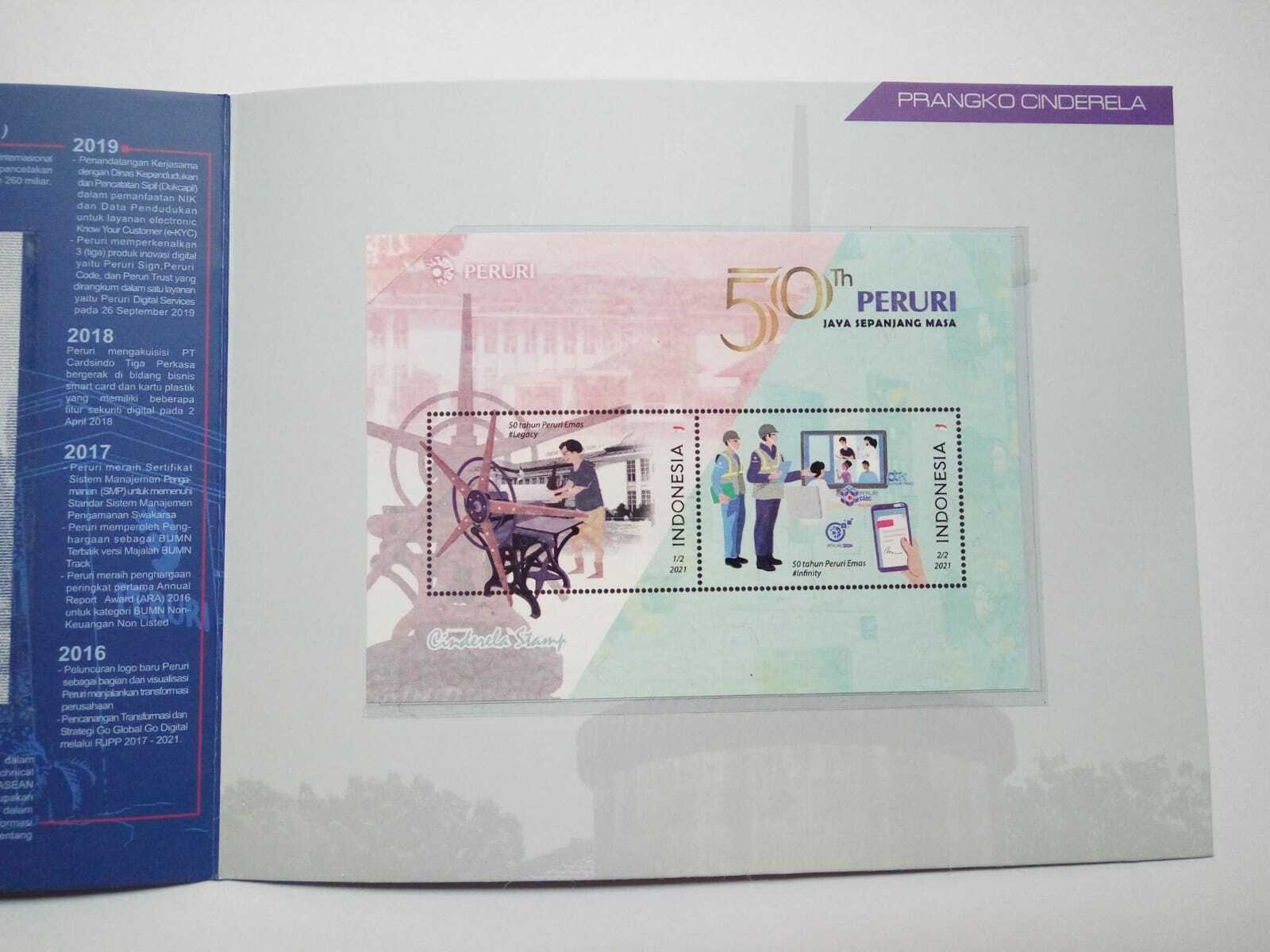 Indonesia Indonesie Stamp pack 2021 50th PERURI BEYOND GOLD CINDERELLA ...