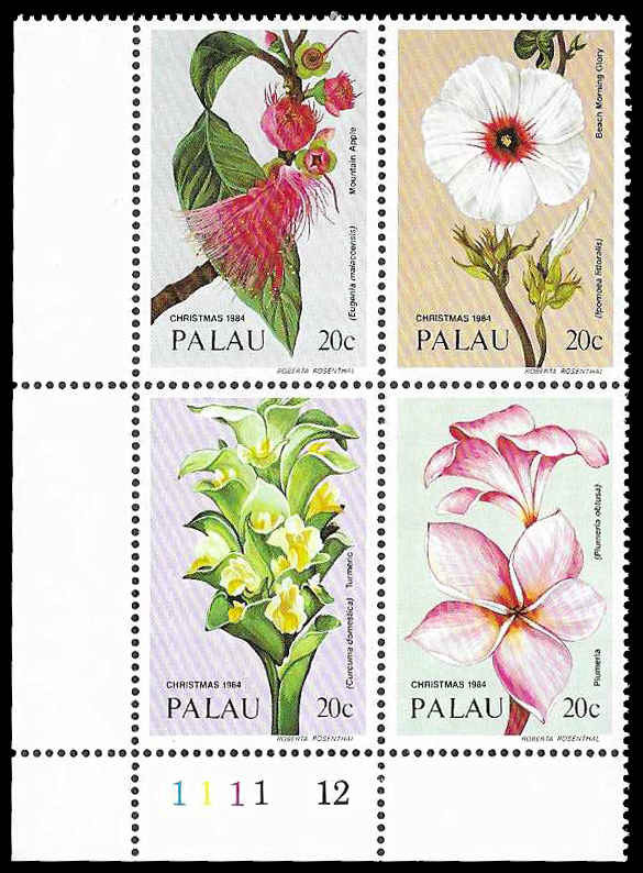 PCBstamps Palau #59-62 PB, Flowers, MNH, (PB-3) | Australia & Oceania ...