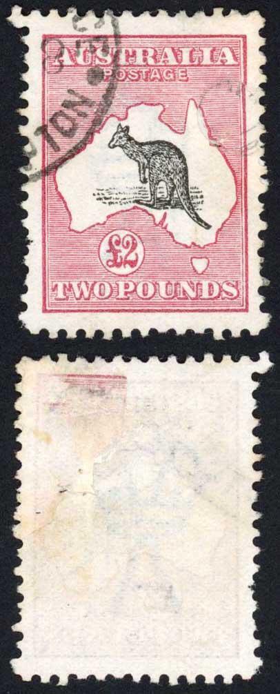 Australia SG16 Two Pound 1st Wmk Repaired Punch Hole and perf faults ...