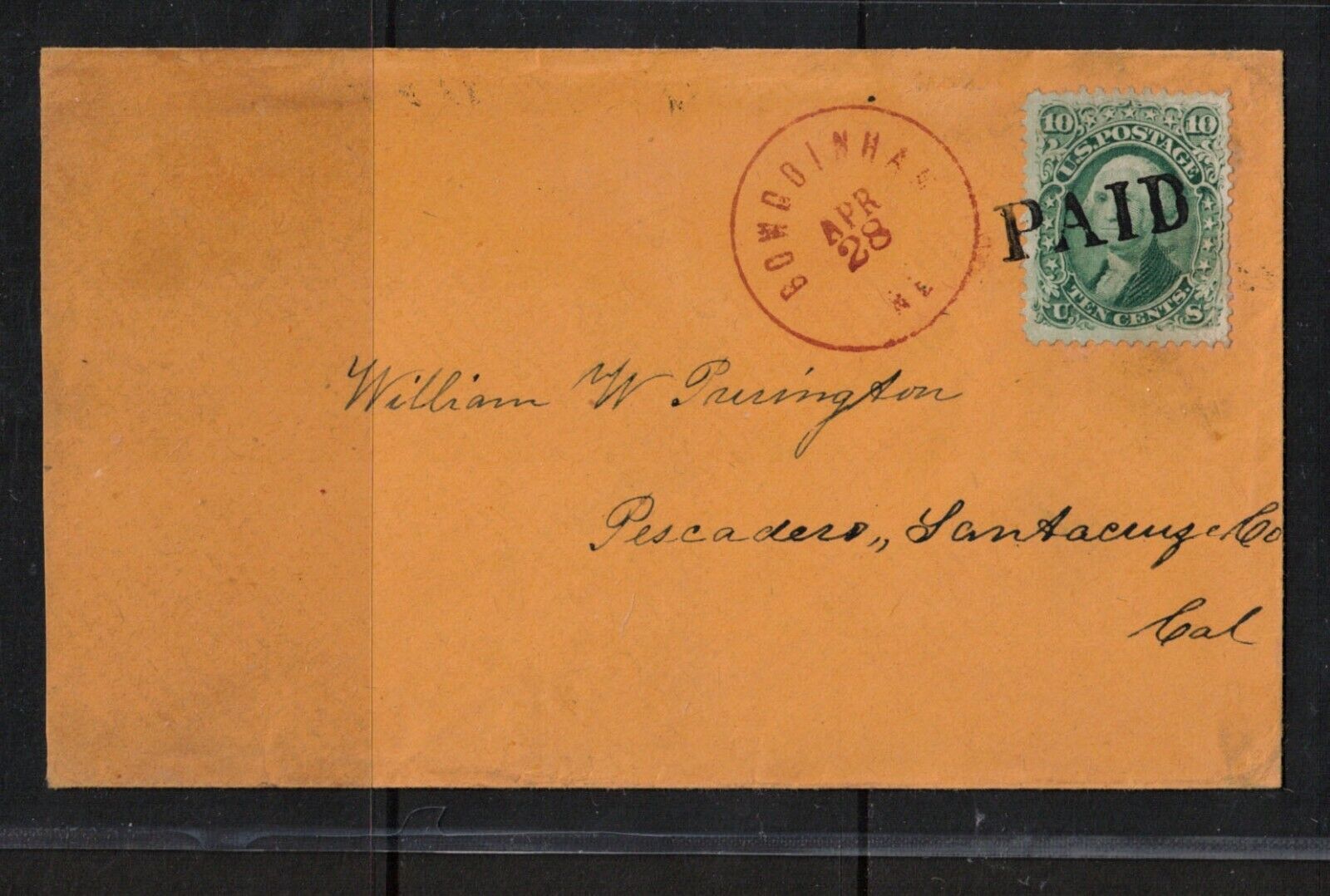 USA #68 Very Fine Used With PAID Cancel On Cover To California | United ...