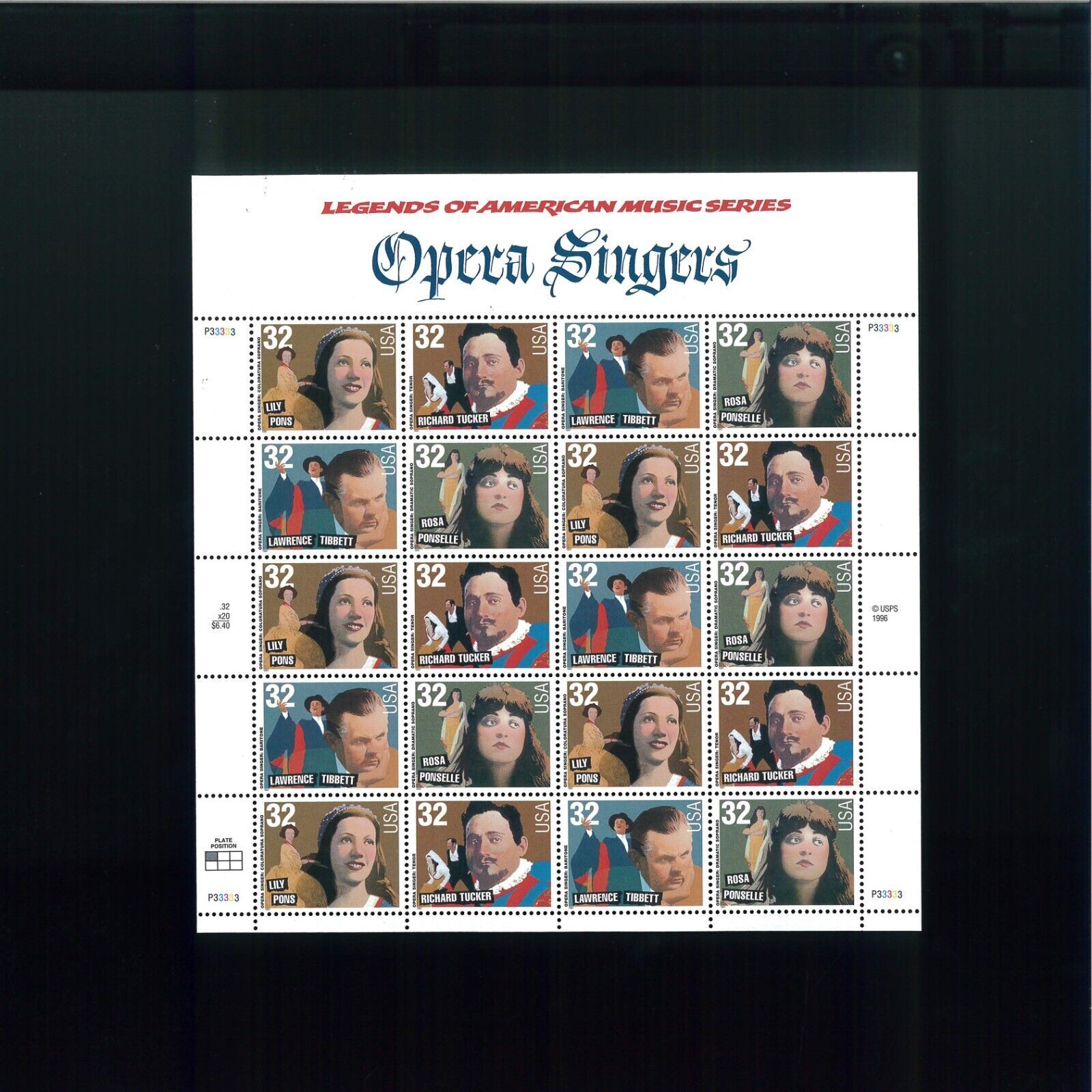 United States 32¢ Legends Opera Singers Postage Stamp #3154-57 MNH Full ...