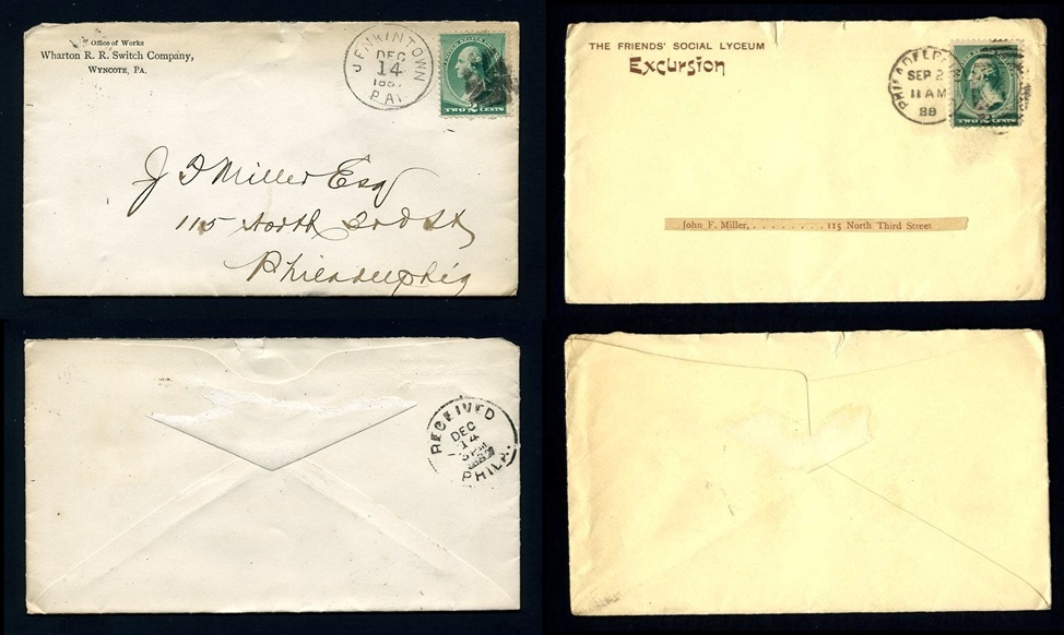 # 213 on 2 different covers with corner cards / advertising - 1880s ...
