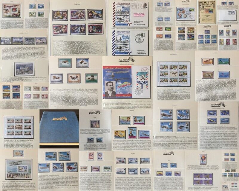 Aviation Large Lindner Album World M&U+Cover Collection on 50 Pages(160 ...