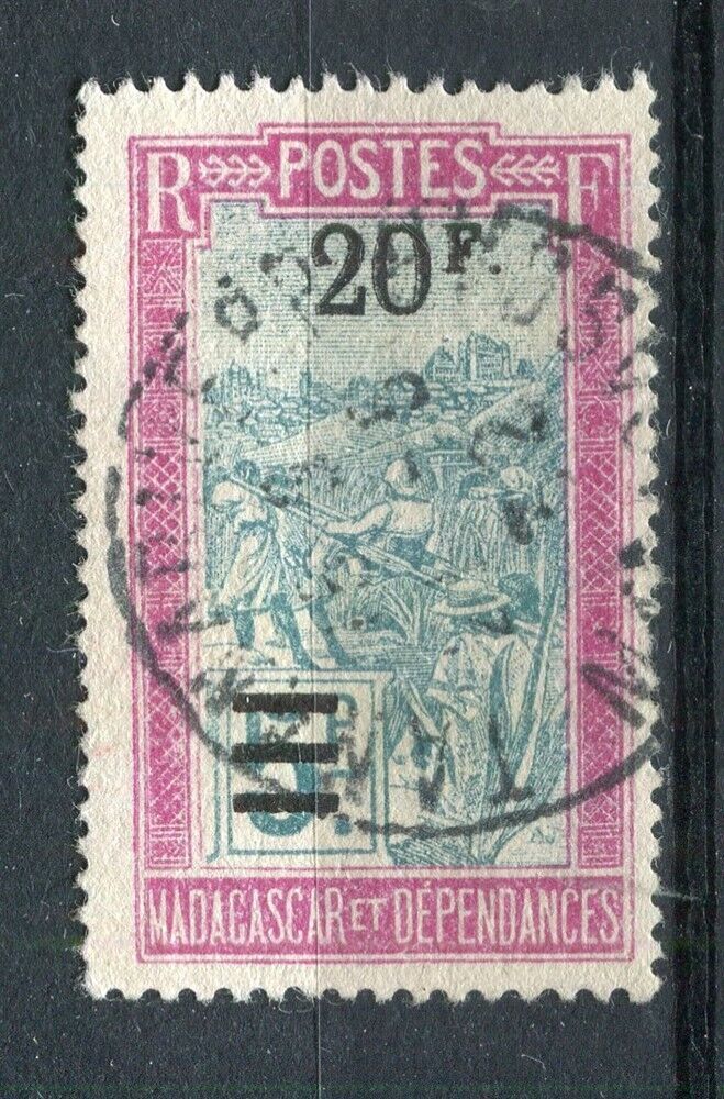 FRENCH COLONIES; MADAGASCAR early 1920s pictorial issue used 20F ...