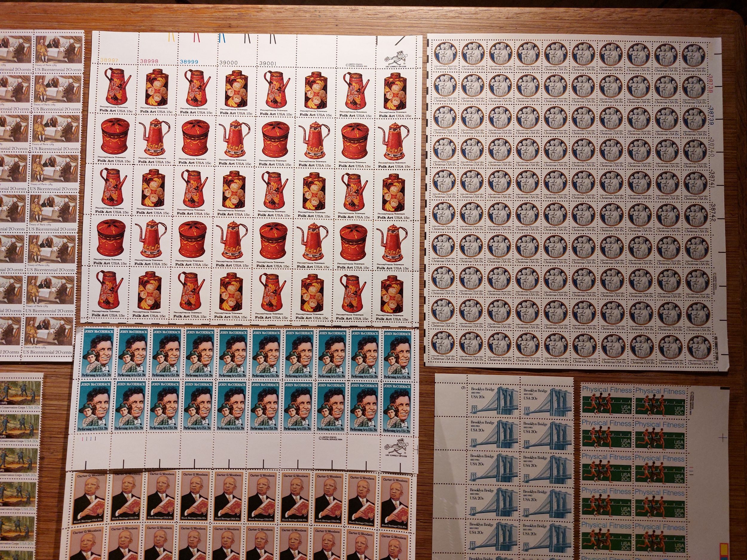 USA 1970-1990. Postage: stamps, sheets, booklets, valid Face value 100 ...