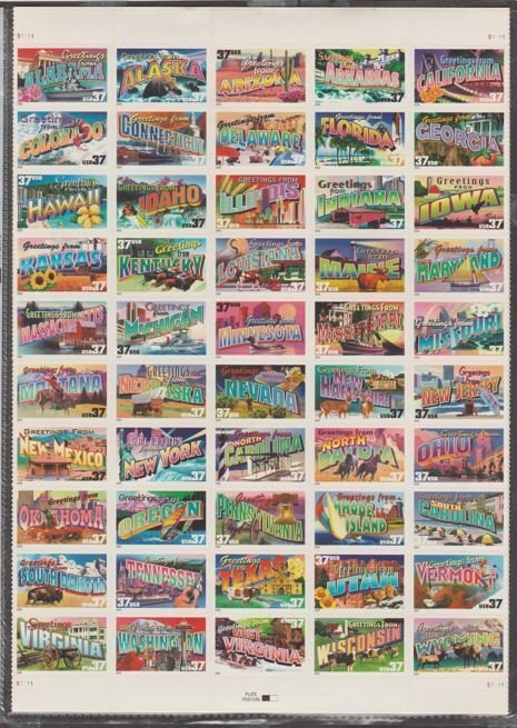 U.S. Scott #3696-3745 Greetings from America Stamp - Mint NH Sheet ...