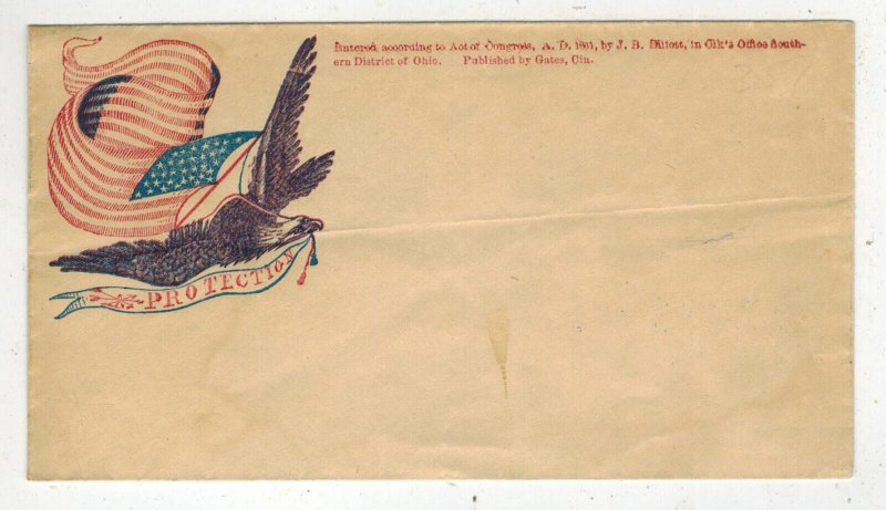 Civil WAR Illustrated Envelope 1860s Eagle & Flag Protect IT by Gates ...