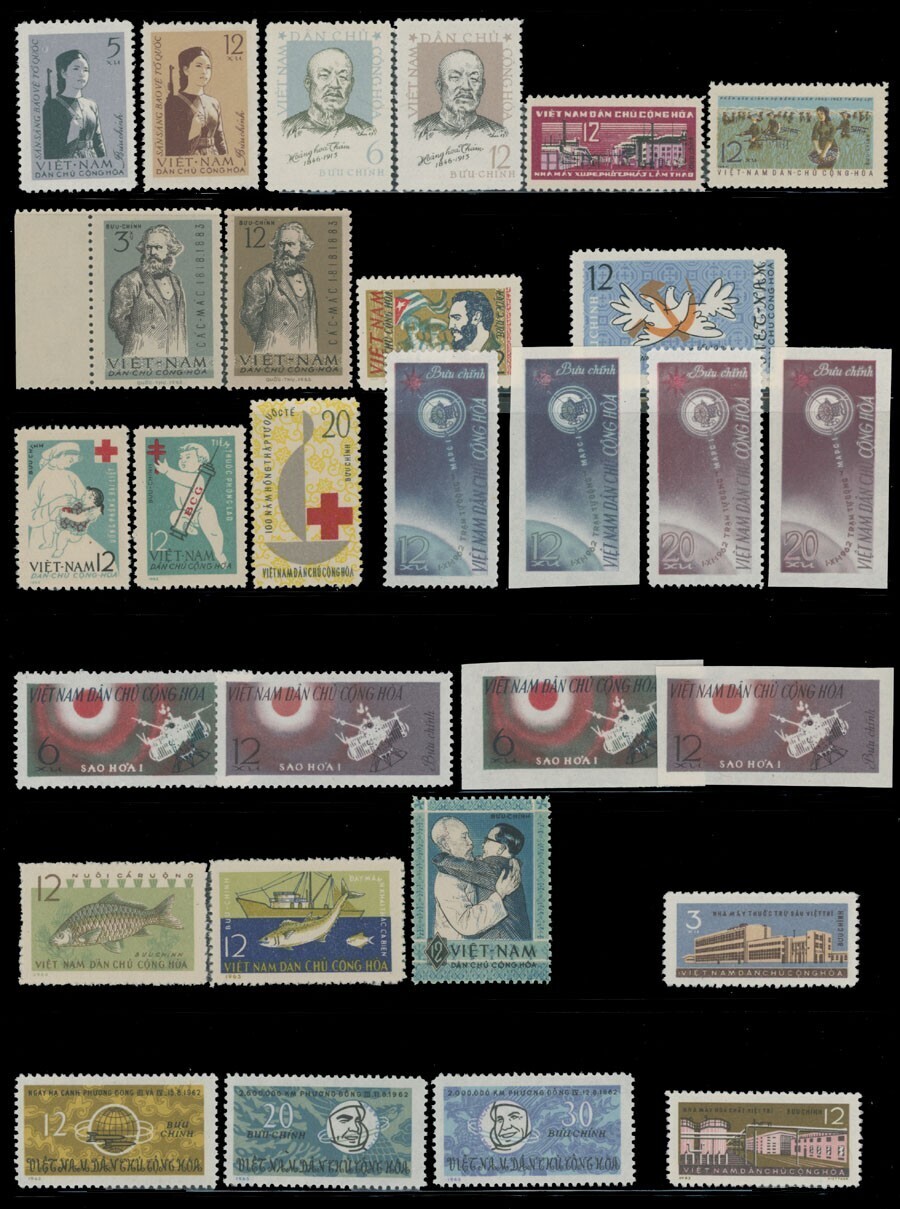 1963, North Vietnam, Year Set, RED Cross, Space, Perf/Imperf, NH, SC ...